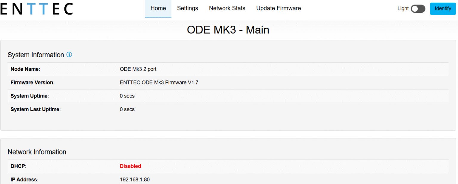 ENTTEC ODE Mk3を接続してブラウザで見てみる｜インターン技術ブログ