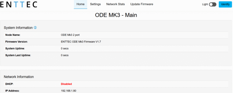 ENTTEC ODE Mk3を接続してブラウザで見てみる｜インターン技術ブログ